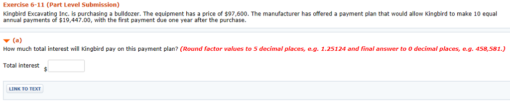 Solved Exercise 6-11 (Part Level Submission) Kingbird | Chegg.com