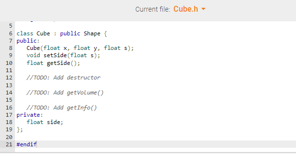 Solved Shape class (shape.h) Complete the header of Shape by | Chegg.com