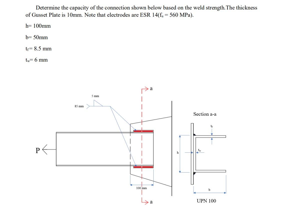 Solved Determine the capacity of the connection shown below | Chegg.com