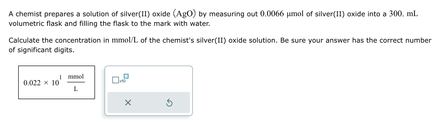 Solved A chemist prepares a solution of silver(II) oxide ( | Chegg.com