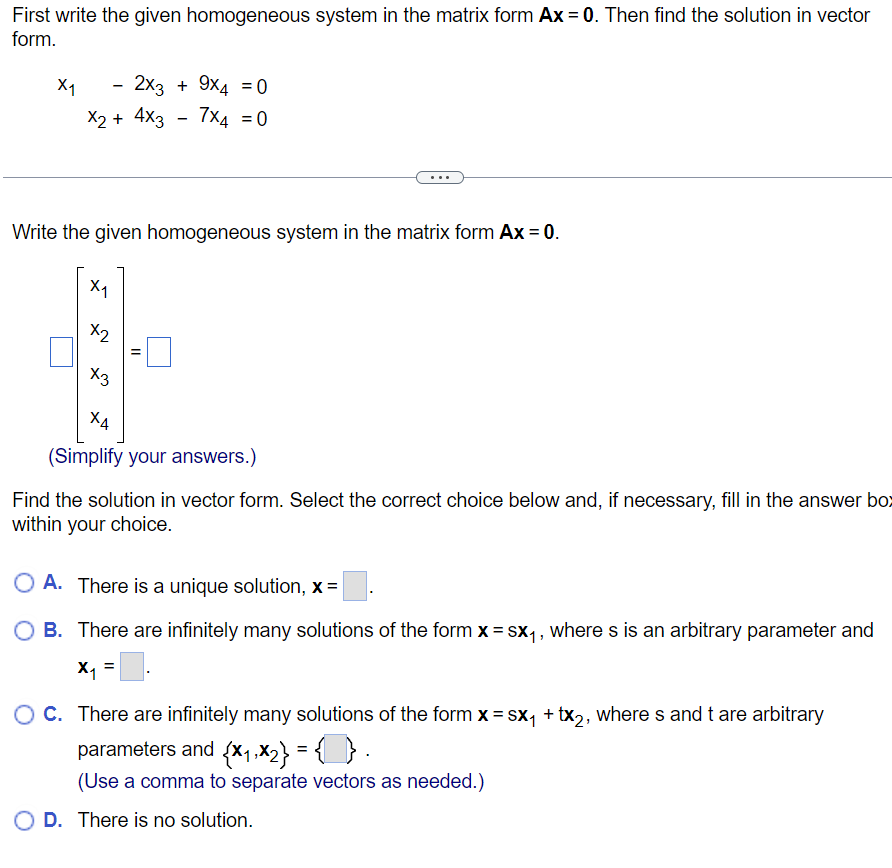Solved First write the given homogeneous system in the | Chegg.com