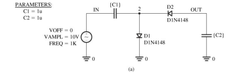 Solved Simulate the following voltage doubler circuit | Chegg.com