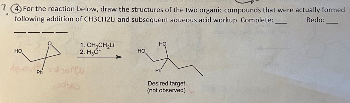 Solved For the reaction below, draw the structures of the | Chegg.com
