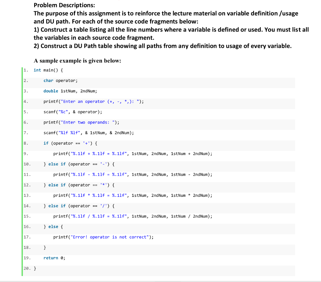 Solved Problem Descriptions: The purpose of this assignment | Chegg.com