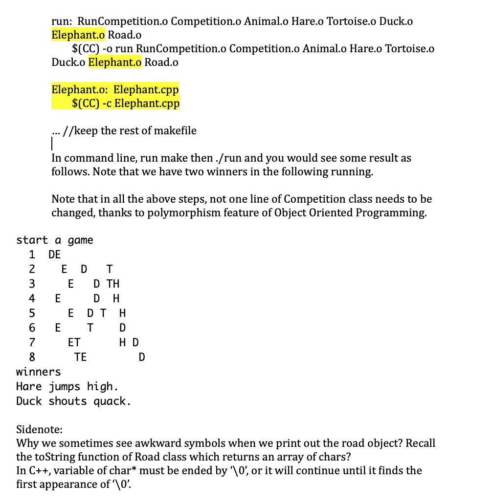 Solved In this project, you will expand Hare and Tortoise | Chegg.com