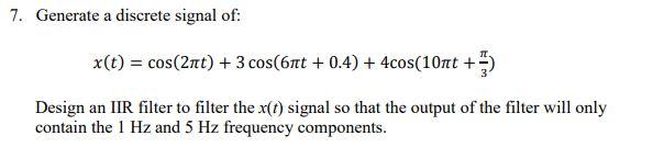 5. Design a 5 order HP FIR filter using boxcar | Chegg.com