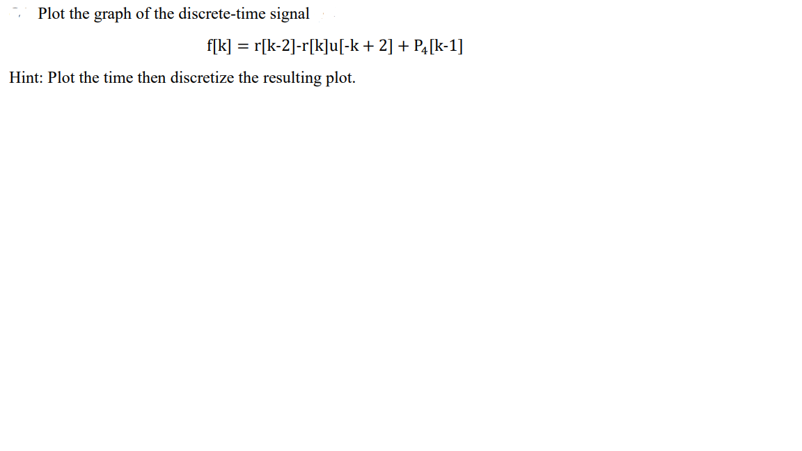 Plot the graph of the discrete-time signal f[k] = | Chegg.com