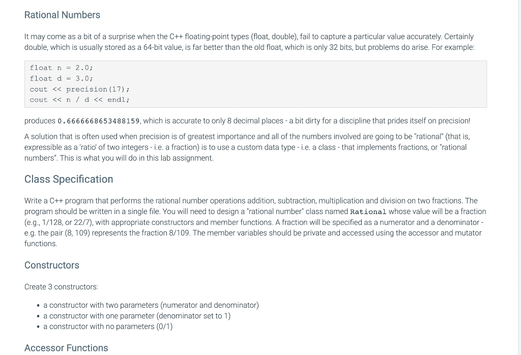 Solved Rational Numbers It may come as a bit of a surprise | Chegg.com