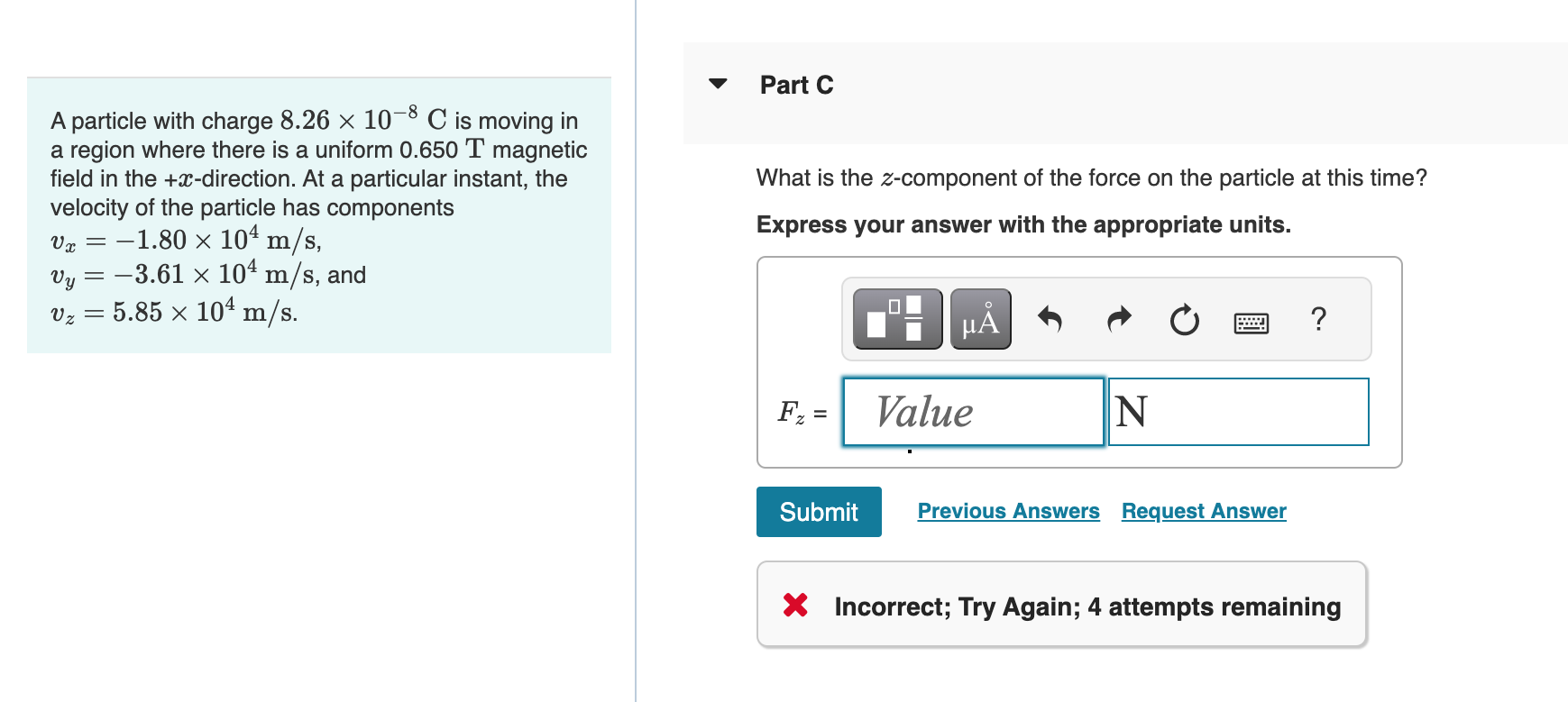 Solved A particle with charge 8.26×10−8C is moving in a | Chegg.com