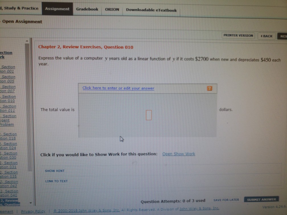 Solved , Study & Practice Assignment Gradebook ORION | Chegg.com