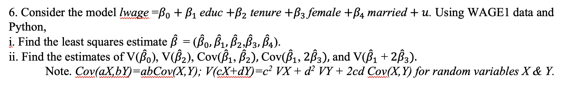 Use Wage1 data in wooldridge package create matrices | Chegg.com