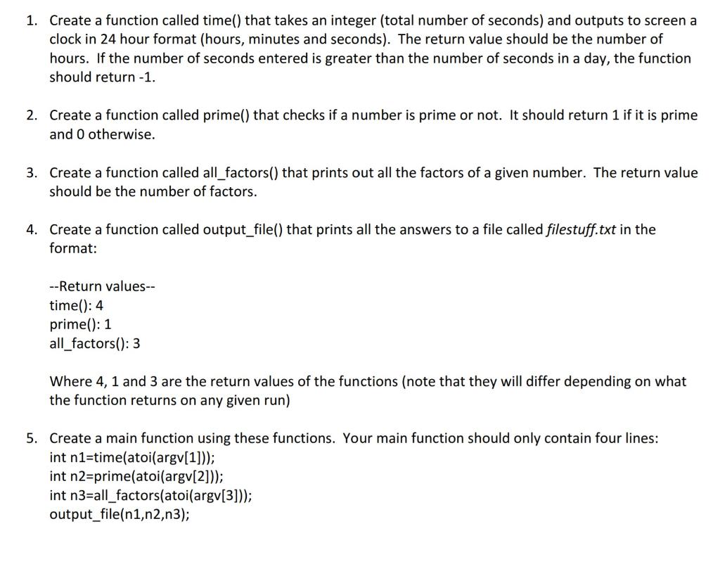 1. Create a function called time() that takes an | Chegg.com