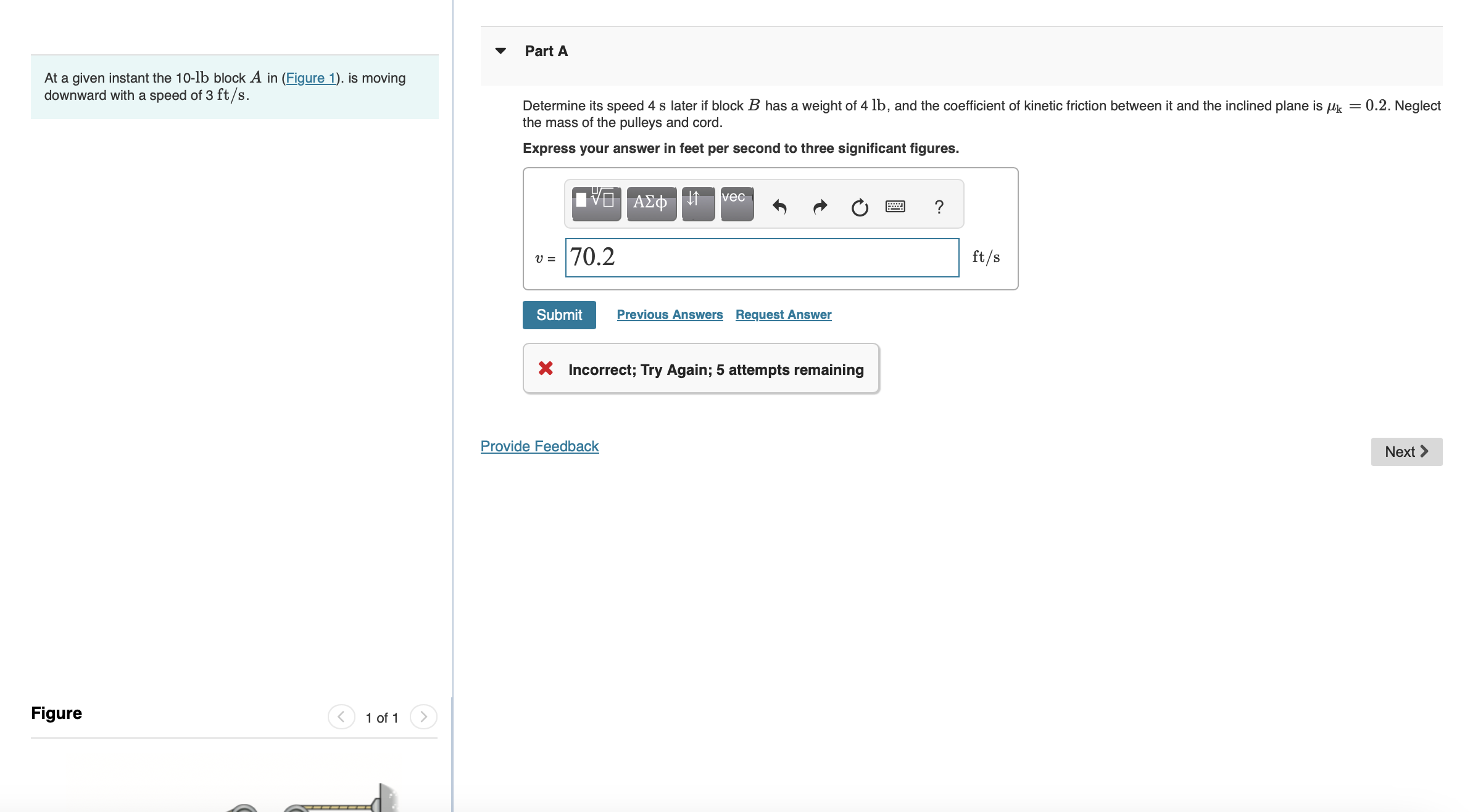 Solved by an EXPERT At a given instant the 10-lb block \( ﻿A \) ﻿in | Chegg.com
