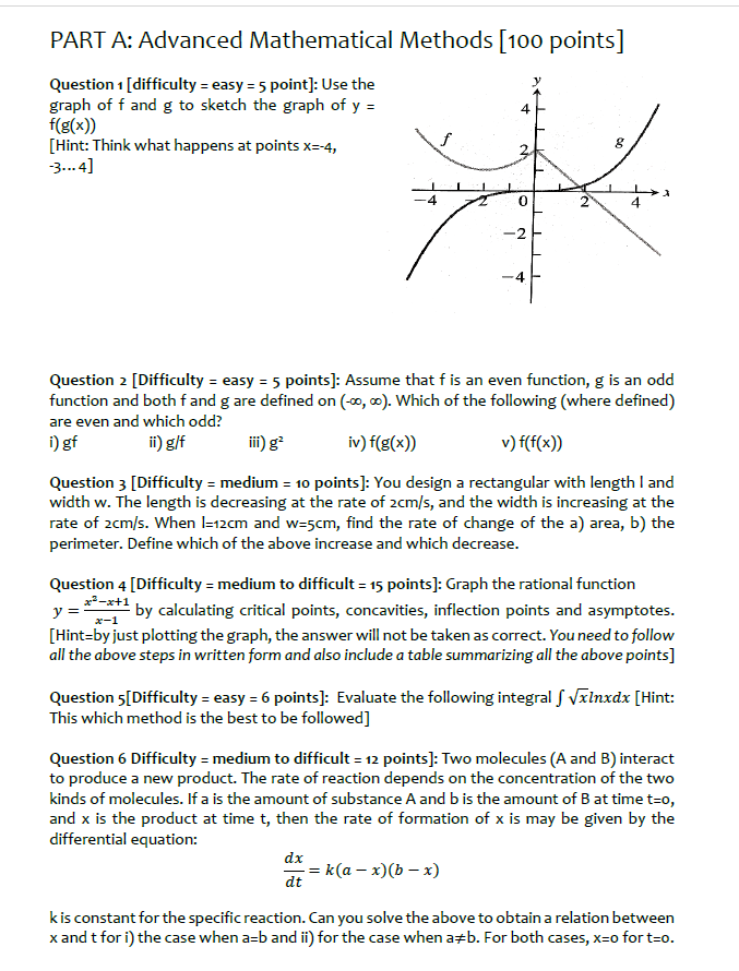 Solved PART A: Advanced Mathematical Methods [100 | Chegg.com