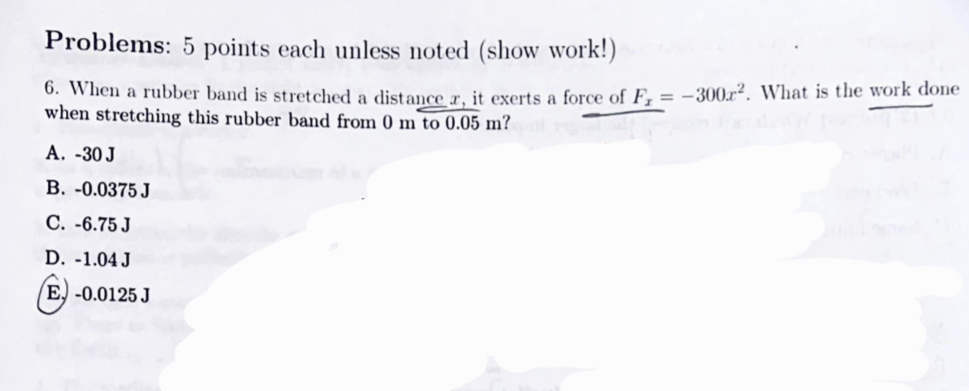 Solved Problems: 5 points each unless noted (show work!) 6. | Chegg.com