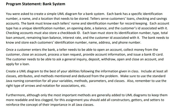 Solved Program Statement: Bank System You were asked to | Chegg.com