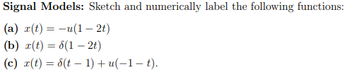 Solved Signal Models: Sketch and numerically label the | Chegg.com