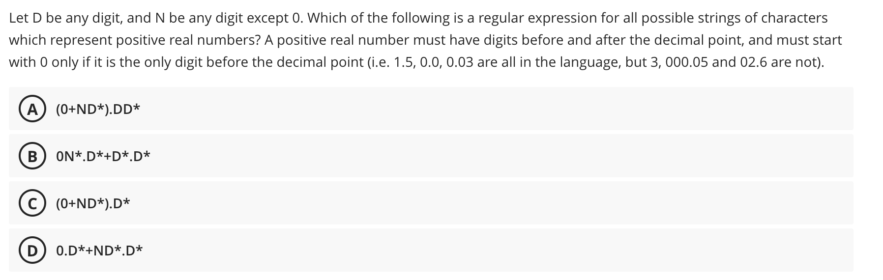 Solved Which of the following regular expressions describes | Chegg.com