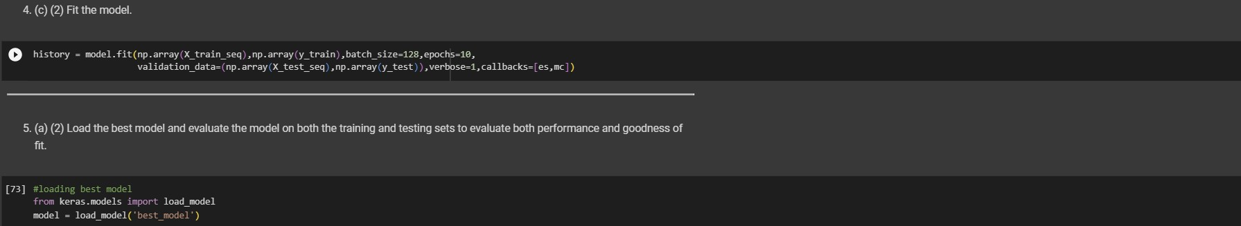 Solved 4. (b) (3) Next, define the deep learning model. | Chegg.com