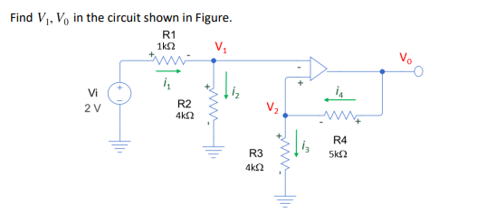 Solved Find V1, V, in the circuit shown in Figure. R1 1kΩ V | Chegg.com