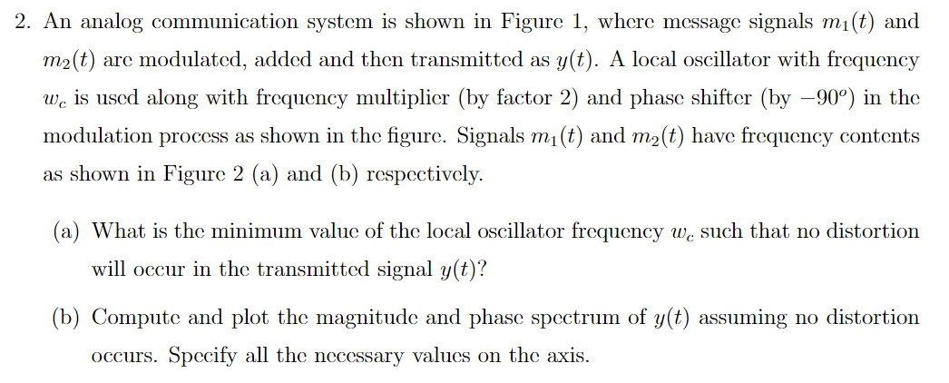 Solved 2 An Analog Communication System Is Shown In Figure