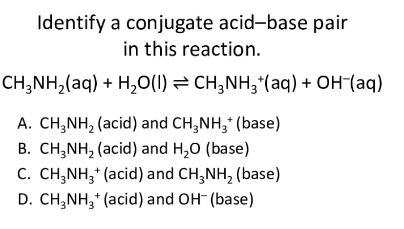 Solved Identify a conjugate acid-base pair in this reaction. | Chegg.com