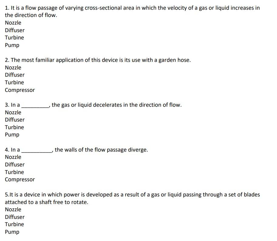 Solved 1. It is a flow passage of varying cross-sectional | Chegg.com