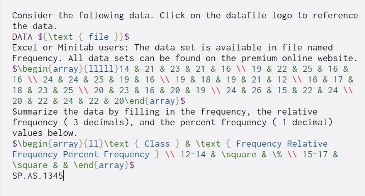 Solved Consider the following data. Click on the datafile | Chegg.com