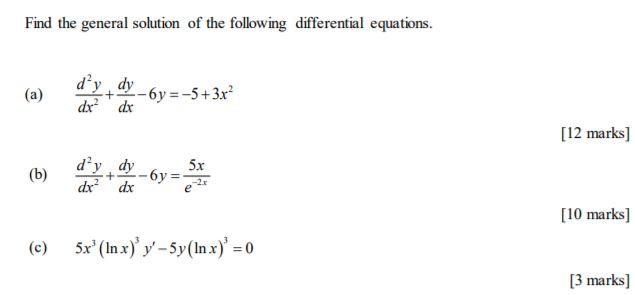 Solved Find the general solution of the following | Chegg.com
