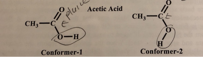 Solved ou Acetic Acid Conformer-1 Conformer-2 | Chegg.com
