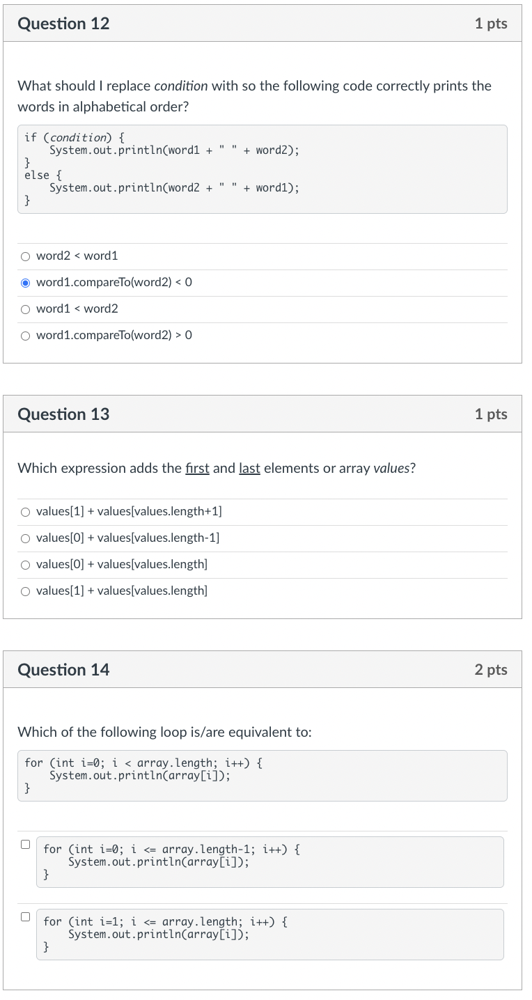 Solved Given that 'response' is a string variable in a Java | Chegg.com