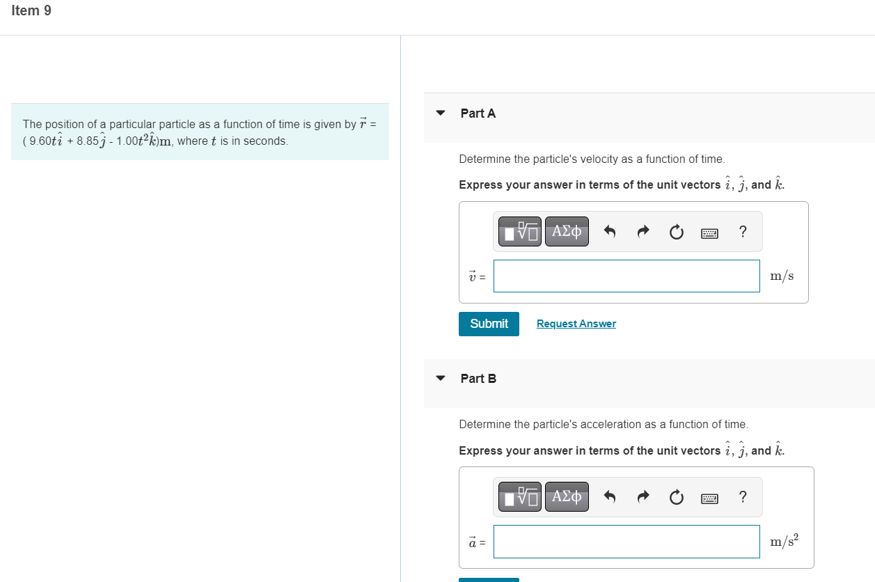 Solved The position of a particular particle as a function | Chegg.com