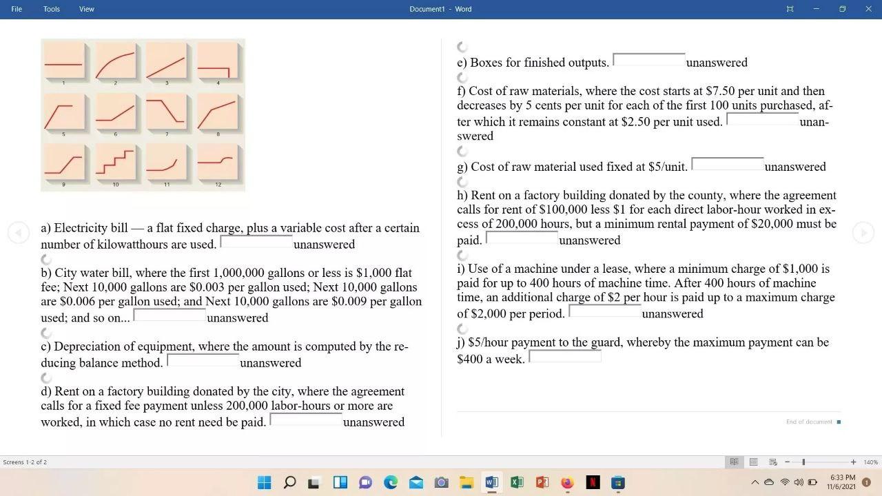 Solved File Tools View Document1 - Word e) Boxes for | Chegg.com
