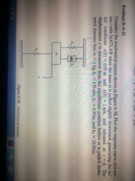 Solved Consider the mechanical system shown in Figure 4-58. | Chegg.com