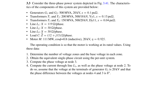 Solved 3.3 Consider the three-phase power system depicted in | Chegg.com