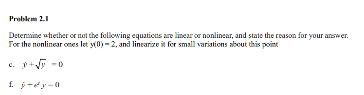 Solved Problem 2.1 Determine whether or not the following | Chegg.com