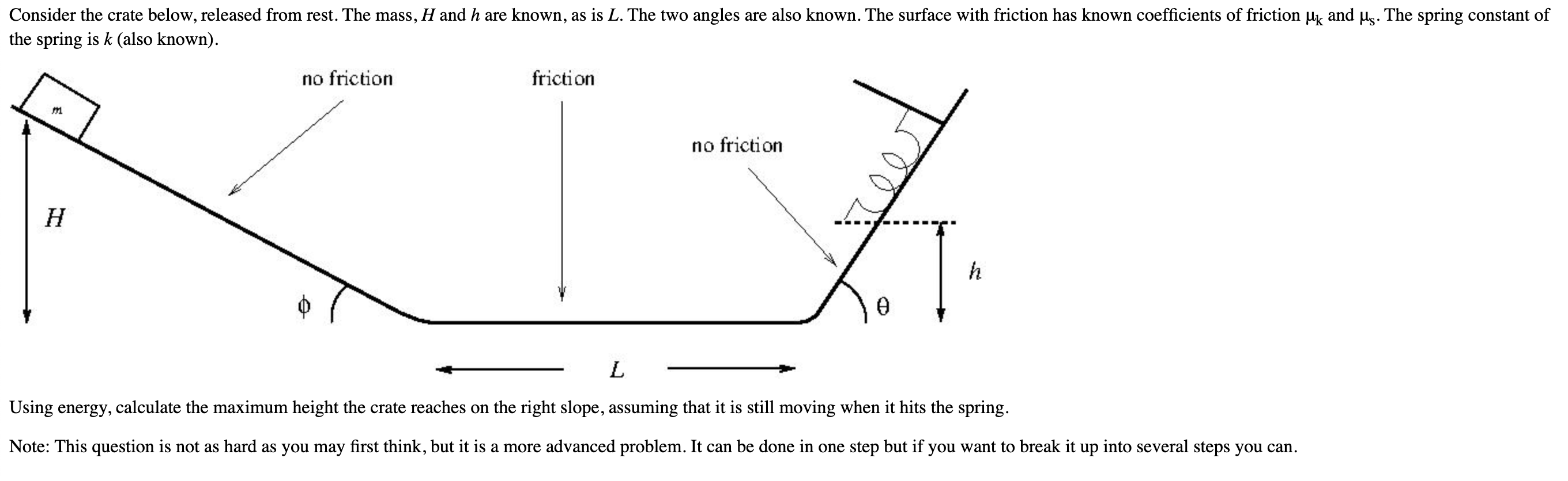 Solved Consider the crate below, released from rest. The | Chegg.com
