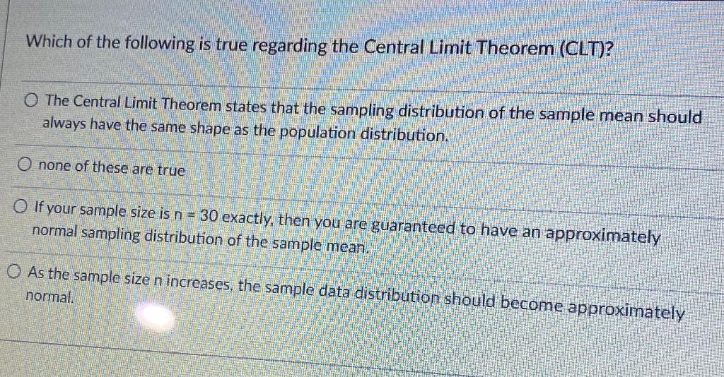 Solved Which of the following is true regarding the Central | Chegg.com