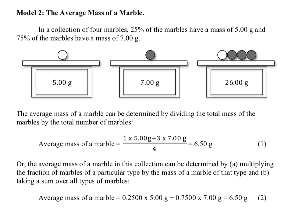 Model 2: The Average Mass of a Marble. In a | Chegg.com