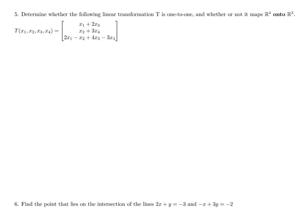 Solved 5. Determine whether the following linear | Chegg.com