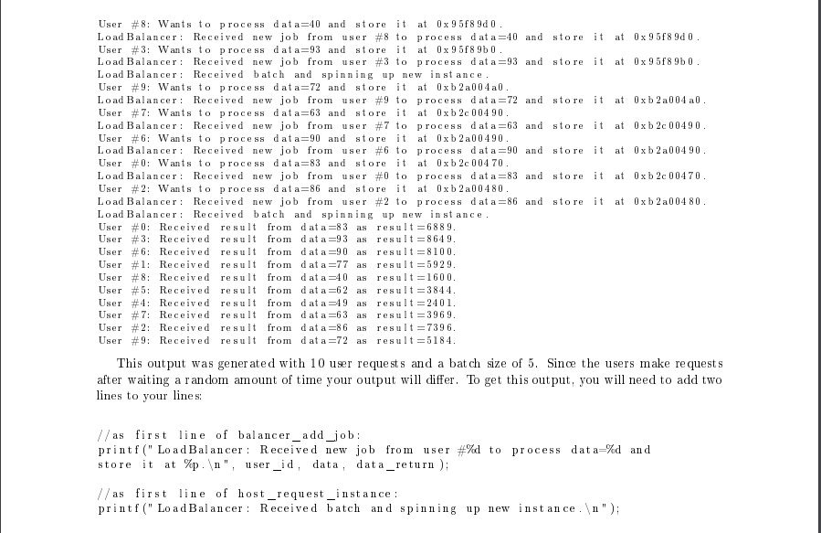 Solved C Programming - Implementing a Load Balancer Please | Chegg.com