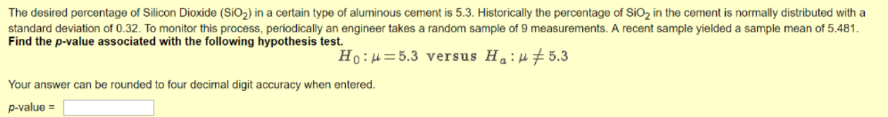 Solved The desired percentage of Silicon Dioxide (SiO2) in a | Chegg.com