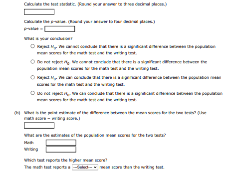 Solved A standardized exam consists of three parts: math, | Chegg.com