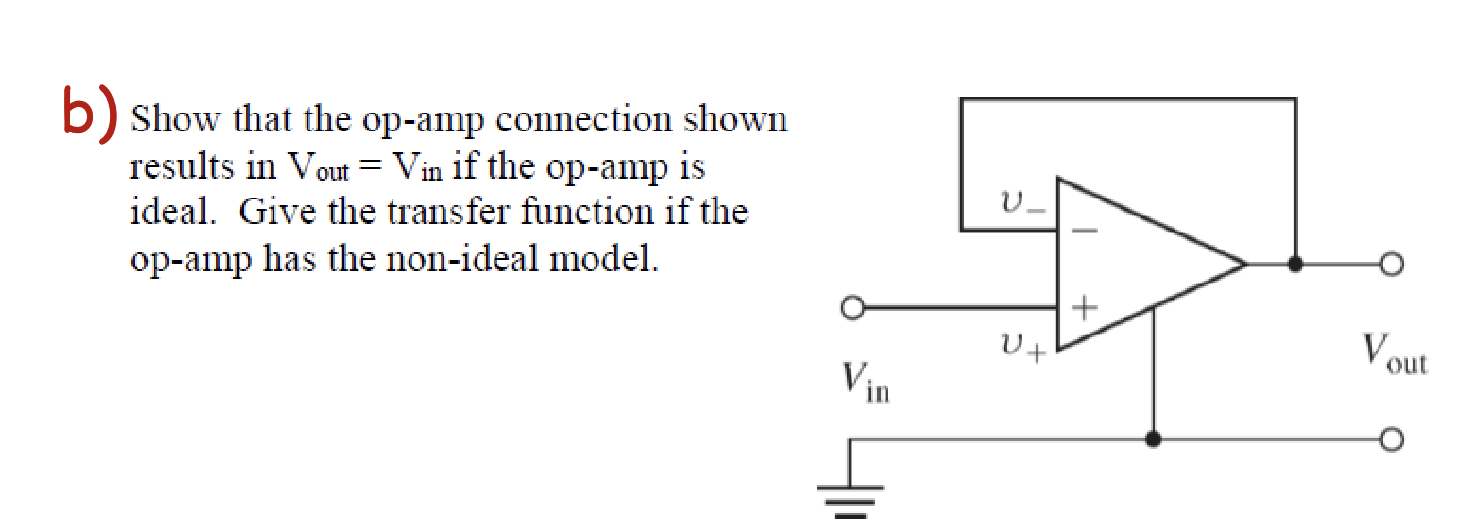 Solved b) ﻿Show that the op-amp connection shown results in | Chegg.com