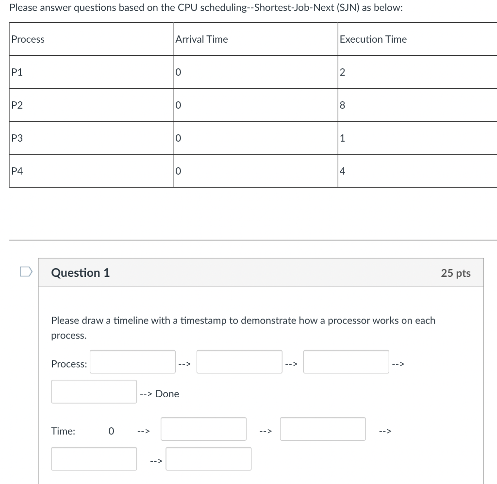 Solved Please draw a timeline with a timestamp to | Chegg.com