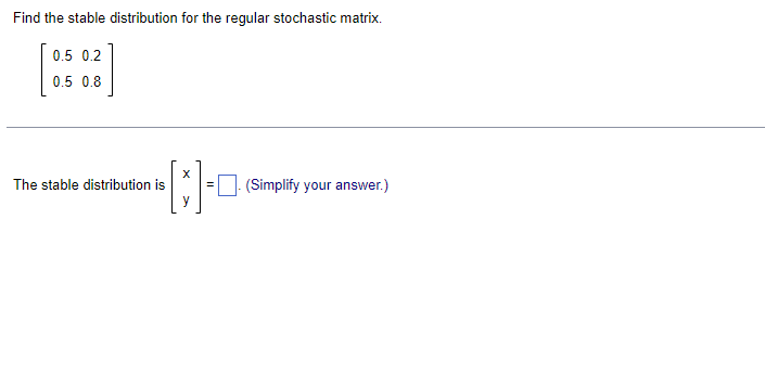 Solved Find the stable distribution for the regular | Chegg.com