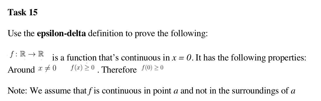 Solved Task 15 Use the epsilon-delta definition to prove the | Chegg.com