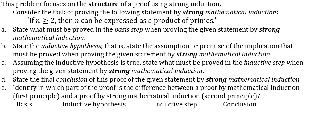 Solved a. This problem focuses on the structure of a proof | Chegg.com