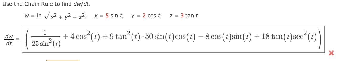 Solved Use the Chain Rule to find dz/dt. | Chegg.com
