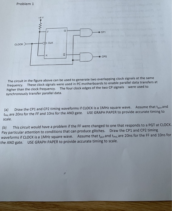 Problem 1 +5V CP1 CP2 The circuit in the figure above | Chegg.com